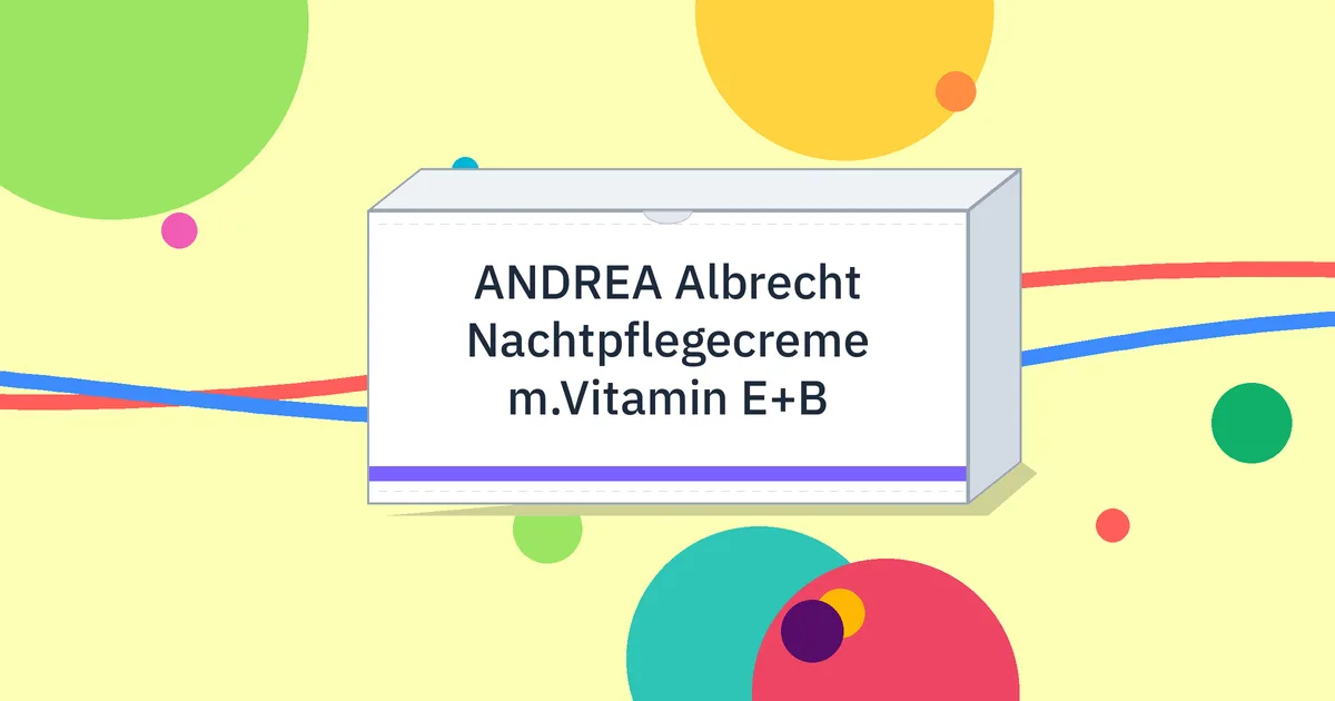 Symbolbild: Packung mit der Aufschrift ANDREA Albrecht Nachtpflegecreme m.Vitamin E+B (PZN 00768528) – Verfügbarkeit und Bezug in Apotheken in Frankfurt am Main