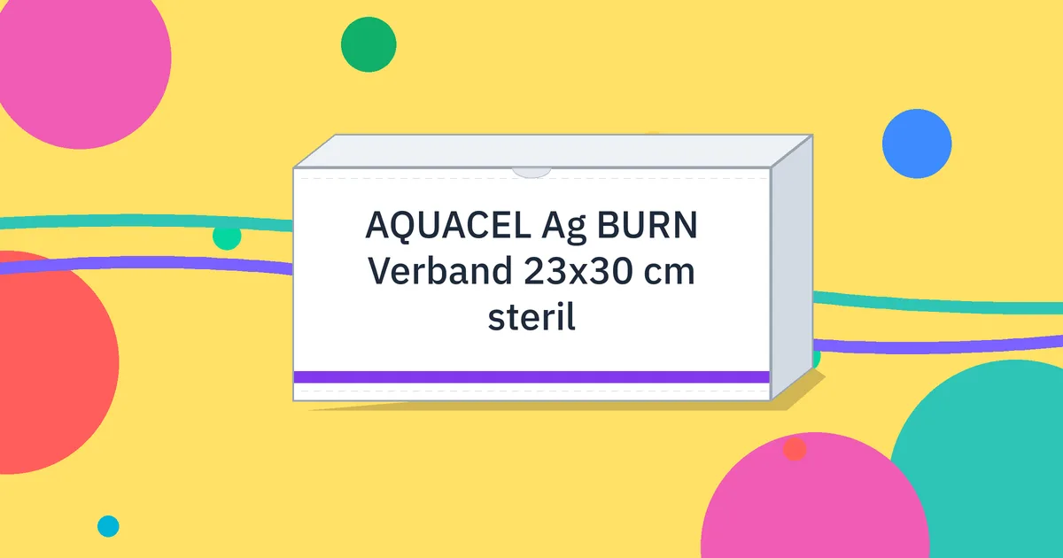 Symbolbild: Packung mit der Aufschrift AQUACEL Ag BURN Verband 23x30 cm steril (PZN 14413591) – Verfügbarkeit und Bezug in Apotheken in Frankfurt am Main