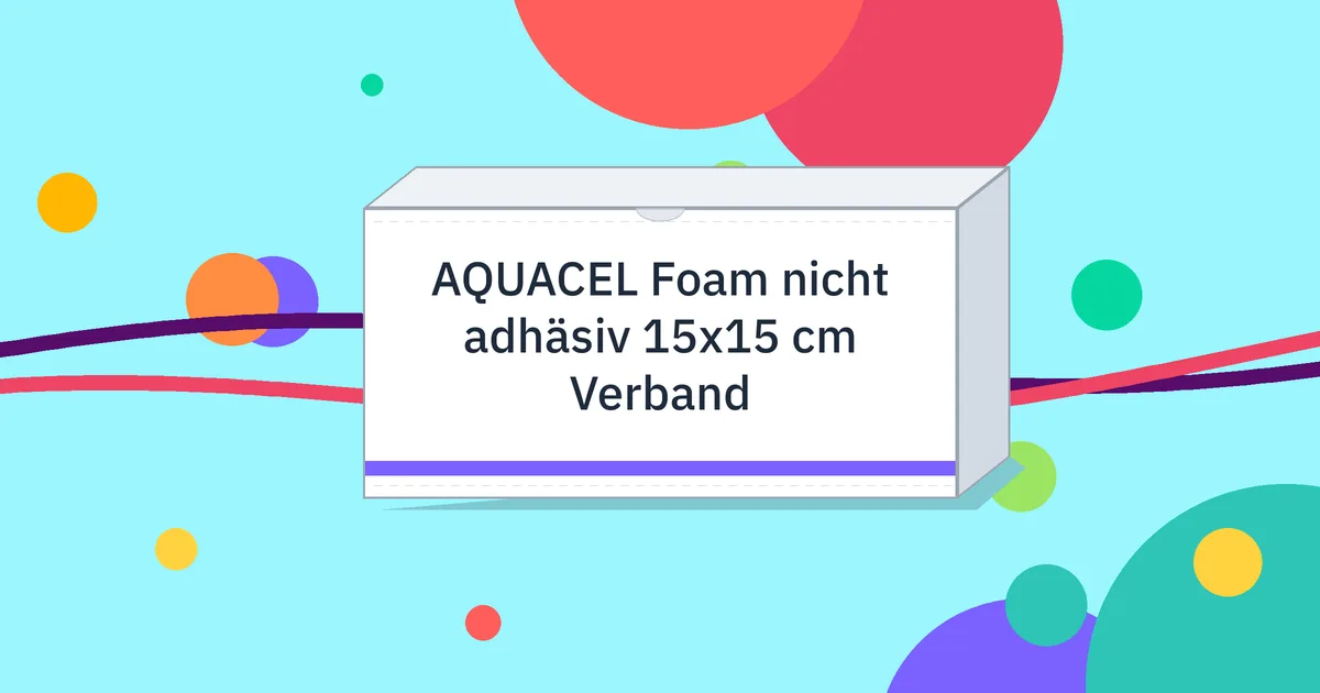 Symbolbild: Packung mit der Aufschrift AQUACEL Foam nicht adhäsiv 15x15 cm Verband (PZN 18126374) – Verfügbarkeit und Bezug in Apotheken in Frankfurt am Main