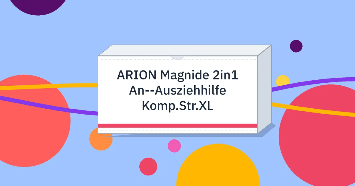 Symbolbild: Packung mit der Aufschrift ARION Magnide 2in1 An--Ausziehhilfe Komp.Str.XL (PZN 19230145) – Verfügbarkeit und Bezug in Apotheken in Frankfurt am Main