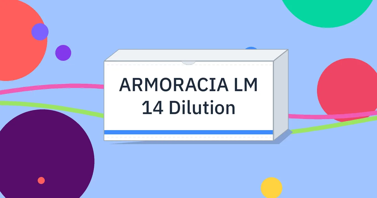 Symbolbild: Packung mit der Aufschrift ARMORACIA LM 14 Dilution (PZN 13393320) – Verfügbarkeit und Bezug in Apotheken in Frankfurt am Main