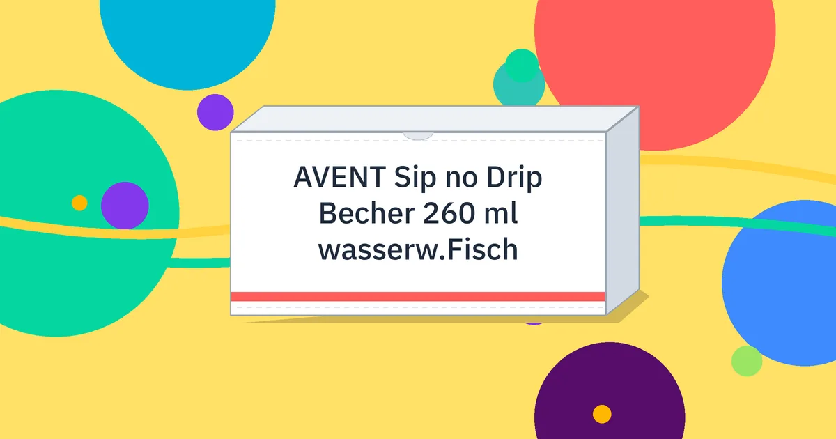 Symbolbild: Packung mit der Aufschrift AVENT Sip no Drip Becher 260 ml wasserw.Fisch (PZN 11380827) – Verfügbarkeit und Bezug in Apotheken in Frankfurt am Main