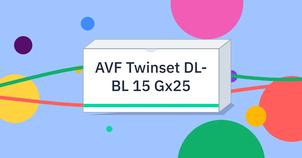 Symbolbild: Packung mit der Aufschrift AVF Twinset DL-BL 15 Gx25 (PZN 04168860) – Verfügbarkeit und Bezug in Apotheken in Frankfurt am Main