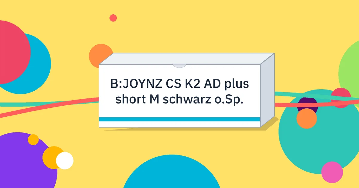Symbolbild: Packung mit der Aufschrift B:JOYNZ CS K2 AD plus short M schwarz o.Sp. (PZN 20528878) – Verfügbarkeit und Bezug in Apotheken in Frankfurt am Main