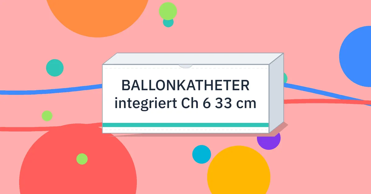Symbolbild: Packung mit der Aufschrift BALLONKATHETER integriert Ch 6 33 cm (PZN 17314613) – Verfügbarkeit und Bezug in Apotheken in Frankfurt am Main