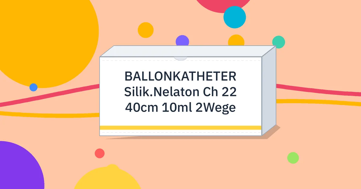 Symbolbild: Packung mit der Aufschrift BALLONKATHETER Silik.Nelaton Ch 22 40cm 10ml 2Wege (PZN 15428399) – Verfügbarkeit und Bezug in Apotheken in Frankfurt am Main