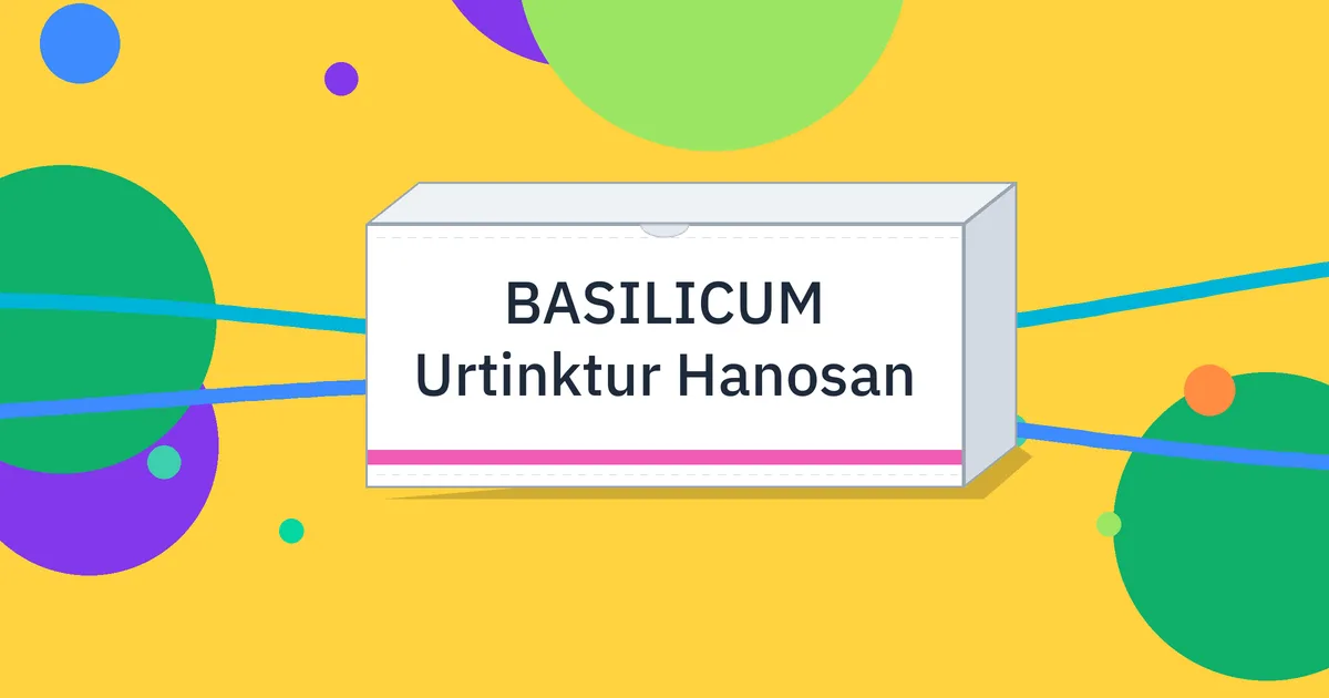 Symbolbild: Packung mit der Aufschrift BASILICUM Urtinktur Hanosan (PZN 07416028) – Verfügbarkeit und Bezug in Apotheken in Frankfurt am Main