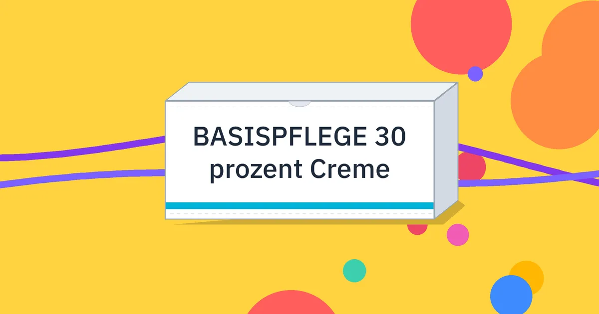 Symbolbild: Packung mit der Aufschrift BASISPFLEGE 30 prozent Creme (PZN 01677549) – Verfügbarkeit und Bezug in Apotheken in Frankfurt am Main