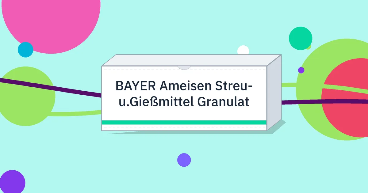 Symbolbild: Packung mit der Aufschrift BAYER Ameisen Streu-u.Gießmittel Granulat (PZN 09166713) – Verfügbarkeit und Bezug in Apotheken in Frankfurt am Main