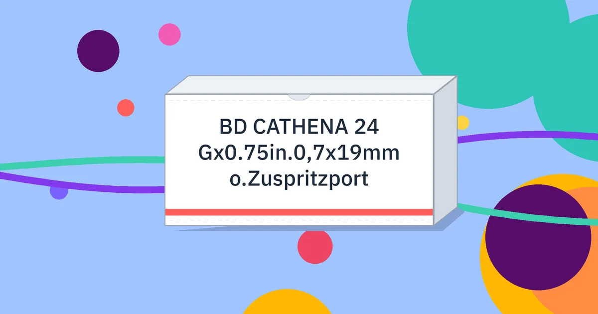 Symbolbild: Packung mit der Aufschrift BD CATHENA 24 Gx0.75in.0,7x19mm o.Zuspritzport (PZN 16934727) – Verfügbarkeit und Bezug in Apotheken in Frankfurt am Main