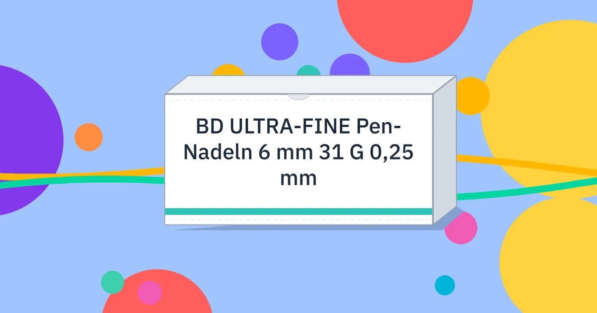 Symbolbild: Packung mit der Aufschrift BD ULTRA-FINE Pen-Nadeln 6 mm 31 G 0,25 mm (PZN 17481848) – Verfügbarkeit und Bezug in Apotheken in Frankfurt am Main