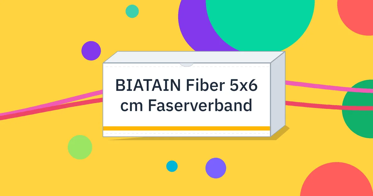 Symbolbild: Packung mit der Aufschrift BIATAIN Fiber 5x6 cm Faserverband (PZN 16861514) – Verfügbarkeit und Bezug in Apotheken in Frankfurt am Main