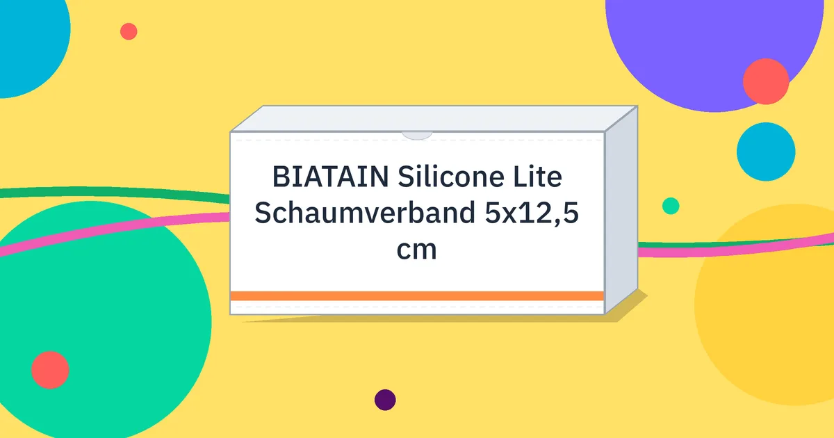 Symbolbild: Packung mit der Aufschrift BIATAIN Silicone Lite Schaumverband 5x12,5 cm (PZN 20344463) – Verfügbarkeit und Bezug in Apotheken in Frankfurt am Main