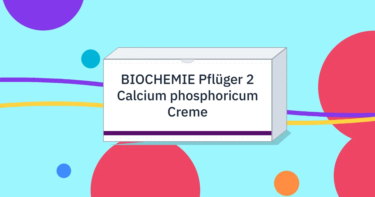Symbolbild: Packung mit der Aufschrift BIOCHEMIE Pflüger 2 Calcium phosphoricum Creme (PZN 05992704) – Verfügbarkeit und Bezug in Apotheken in Frankfurt am Main