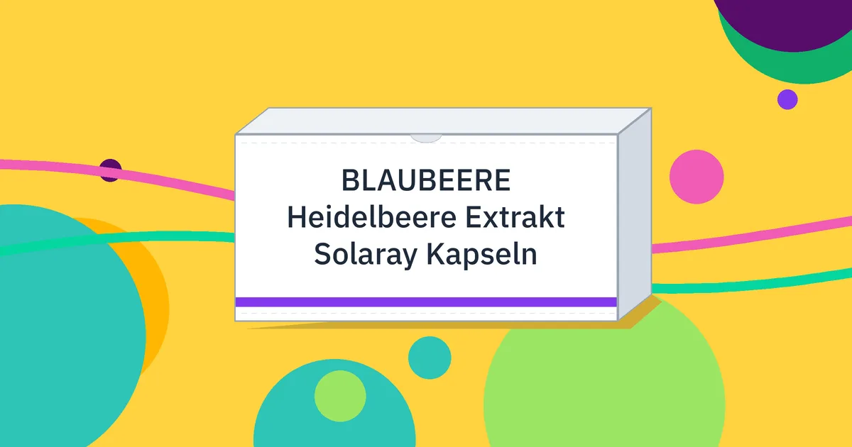 Symbolbild: Packung mit der Aufschrift BLAUBEERE Heidelbeere Extrakt Solaray Kapseln (PZN 17253509) – Verfügbarkeit und Bezug in Apotheken in Frankfurt am Main