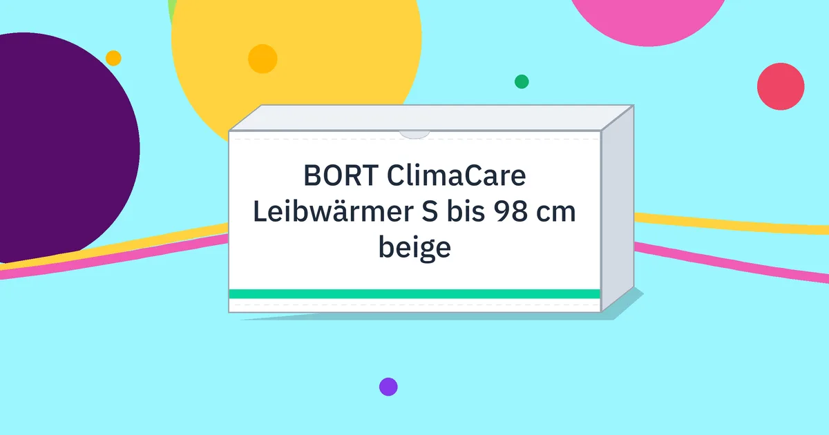 Symbolbild: Packung mit der Aufschrift BORT ClimaCare Leibwärmer S bis 98 cm beige (PZN 01395207) – Verfügbarkeit und Bezug in Apotheken in Frankfurt am Main