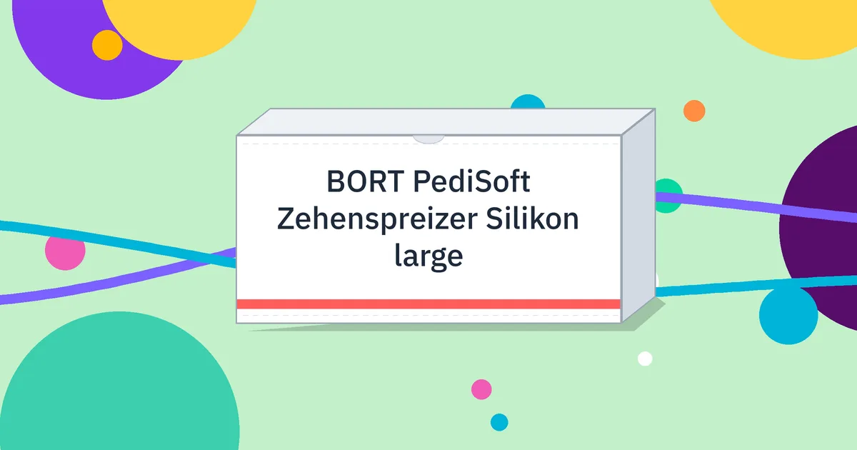 Symbolbild: Packung mit der Aufschrift BORT PediSoft Zehenspreizer Silikon large (PZN 00174415) – Verfügbarkeit und Bezug in Apotheken in Frankfurt am Main