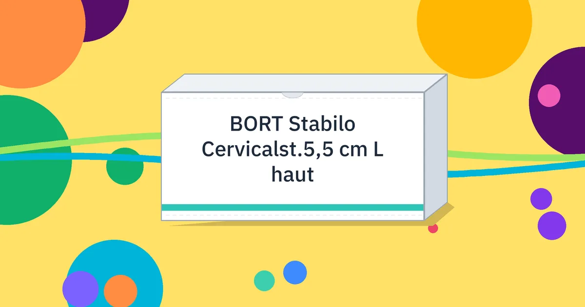 Symbolbild: Packung mit der Aufschrift BORT Stabilo Cervicalst.5,5 cm L haut (PZN 10206895) – Verfügbarkeit und Bezug in Apotheken in Frankfurt am Main