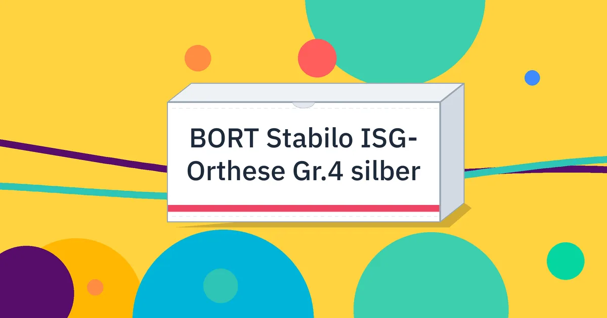 Symbolbild: Packung mit der Aufschrift BORT Stabilo ISG-Orthese Gr.4 silber (PZN 09443354) – Verfügbarkeit und Bezug in Apotheken in Frankfurt am Main