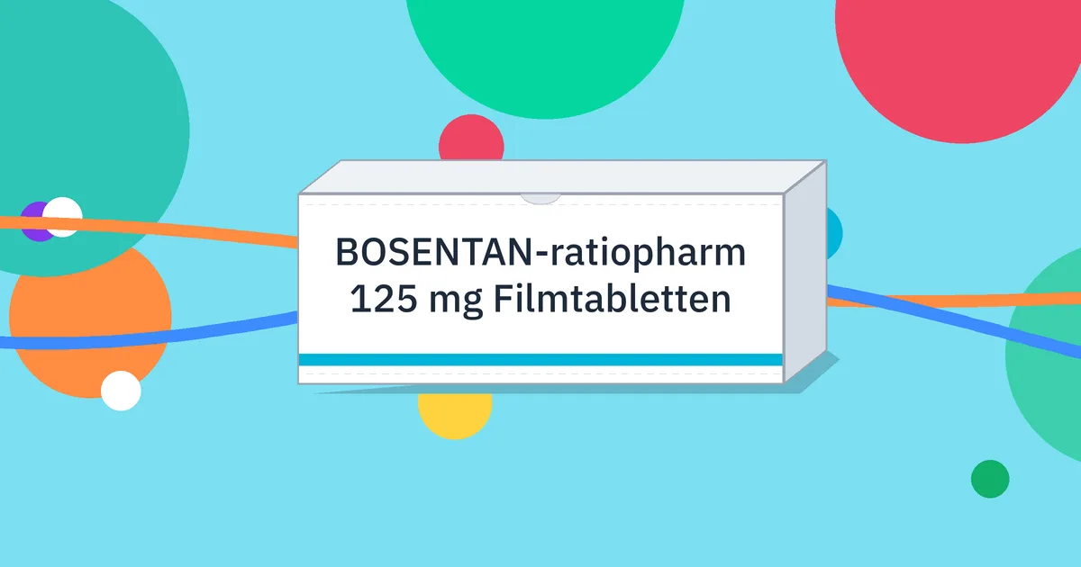 Symbolbild: Packung mit der Aufschrift BOSENTAN-ratiopharm 125 mg Filmtabletten (PZN 13231511) – Verfügbarkeit und Bezug in Apotheken in Frankfurt am Main