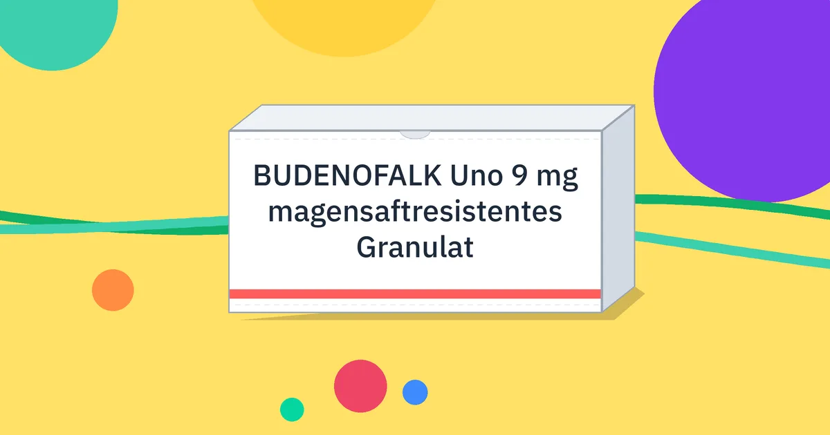 Symbolbild: Packung mit der Aufschrift BUDENOFALK Uno 9 mg magensaftresistentes Granulat (PZN 10147603) – Verfügbarkeit und Bezug in Apotheken in Frankfurt am Main