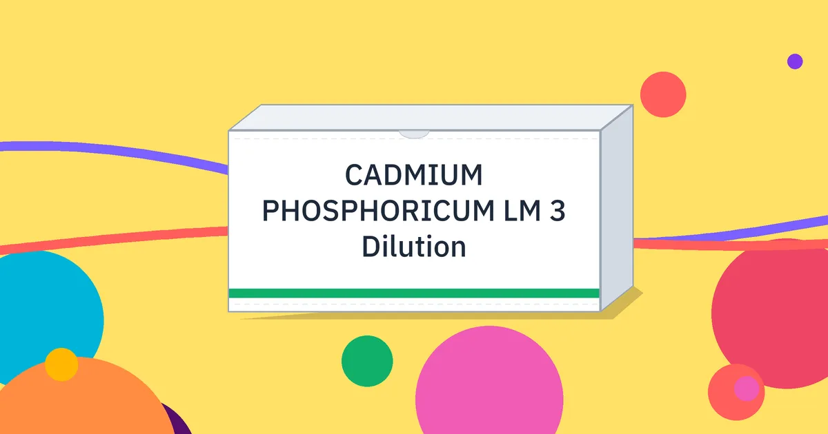 Symbolbild: Packung mit der Aufschrift CADMIUM PHOSPHORICUM LM 3 Dilution (PZN 13401812) – Verfügbarkeit und Bezug in Apotheken in Frankfurt am Main