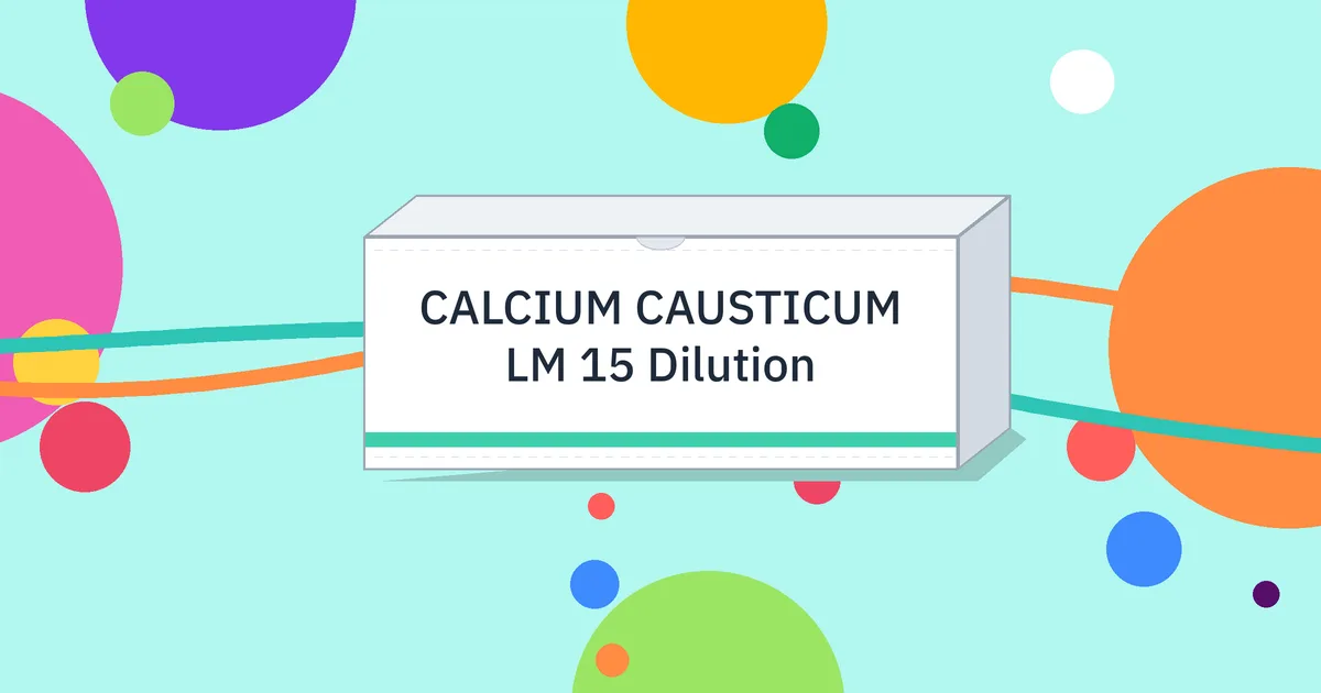 Symbolbild: Packung mit der Aufschrift CALCIUM CAUSTICUM LM 15 Dilution (PZN 12803968) – Verfügbarkeit und Bezug in Apotheken in Frankfurt am Main