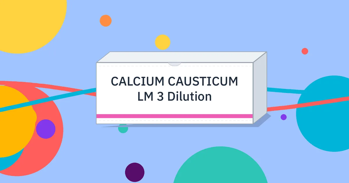 Symbolbild: Packung mit der Aufschrift CALCIUM CAUSTICUM LM 3 Dilution (PZN 12803827) – Verfügbarkeit und Bezug in Apotheken in Frankfurt am Main