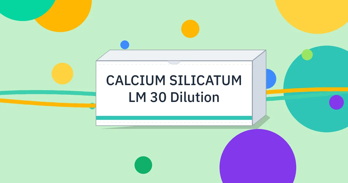 Symbolbild: Packung mit der Aufschrift CALCIUM SILICATUM LM 30 Dilution (PZN 12805832) – Verfügbarkeit und Bezug in Apotheken in Frankfurt am Main