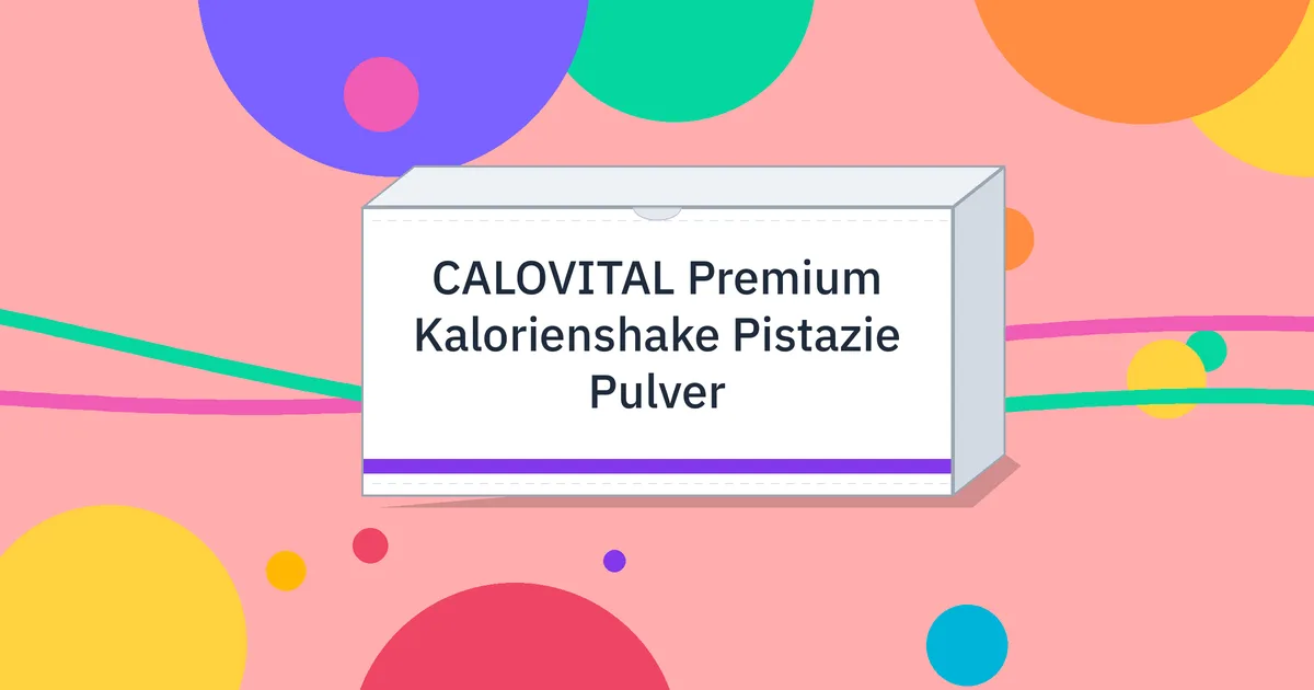 Symbolbild: Packung mit der Aufschrift CALOVITAL Premium Kalorienshake Pistazie Pulver (PZN 20026088) – Verfügbarkeit und Bezug in Apotheken in Frankfurt am Main