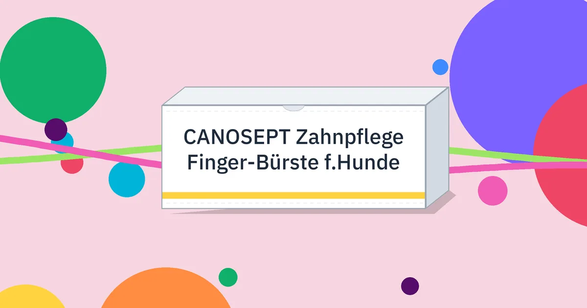 Symbolbild: Packung mit der Aufschrift CANOSEPT Zahnpflege Finger-Bürste f.Hunde (PZN 17561056) – Verfügbarkeit und Bezug in Apotheken in Frankfurt am Main