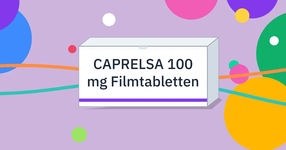 Symbolbild: Packung mit der Aufschrift CAPRELSA 100 mg Filmtabletten (PZN 20399642) – Verfügbarkeit und Bezug in Apotheken in Frankfurt am Main