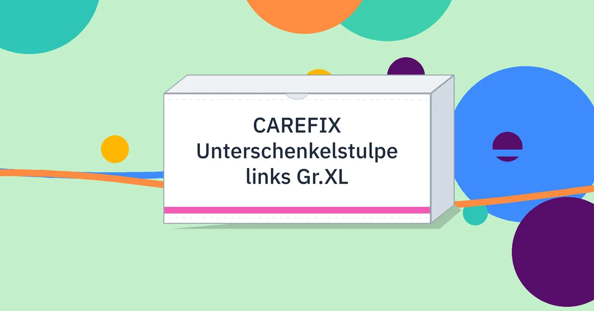 Symbolbild: Packung mit der Aufschrift CAREFIX Unterschenkelstulpe links Gr.XL (PZN 19160166) – Verfügbarkeit und Bezug in Apotheken in Frankfurt am Main