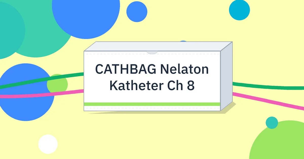 Symbolbild: Packung mit der Aufschrift CATHBAG Nelaton Katheter Ch 8 (PZN 14267770) – Verfügbarkeit und Bezug in Apotheken in Frankfurt am Main
