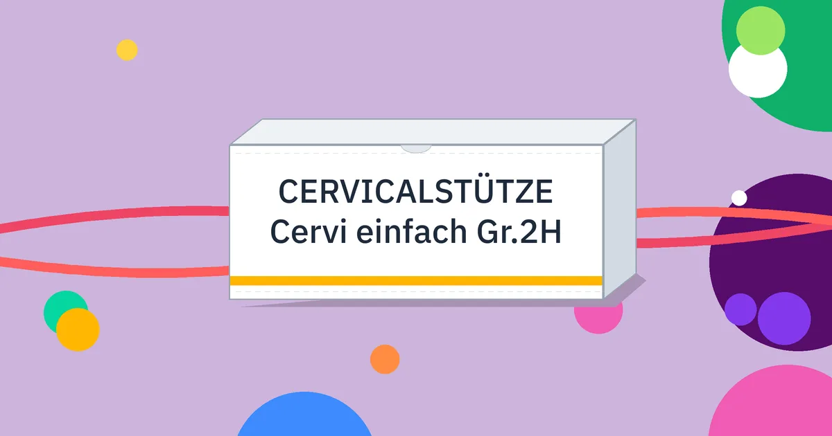 Symbolbild: Packung mit der Aufschrift CERVICALSTÜTZE Cervi einfach Gr.2H (PZN 05042061) – Verfügbarkeit und Bezug in Apotheken in Frankfurt am Main