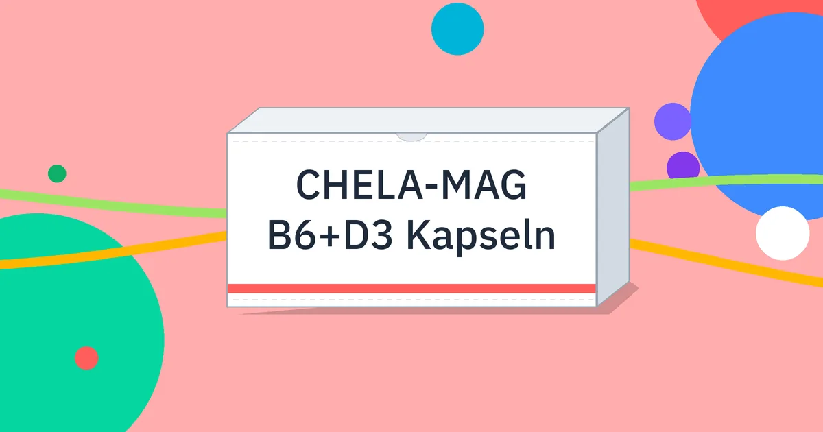 Symbolbild: Packung mit der Aufschrift CHELA-MAG B6+D3 Kapseln (PZN 17230951) – Verfügbarkeit und Bezug in Apotheken in Frankfurt am Main