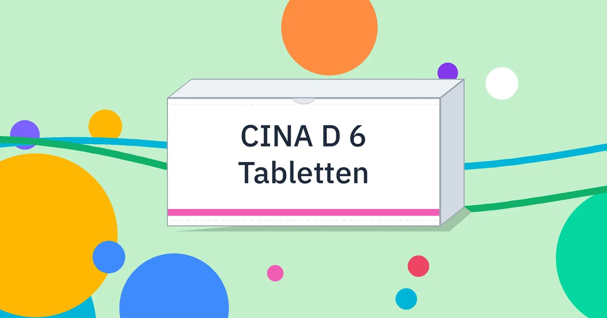 Symbolbild: Packung mit der Aufschrift CINA D 6 Tabletten (PZN 02628470) – Verfügbarkeit und Bezug in Apotheken in Frankfurt am Main