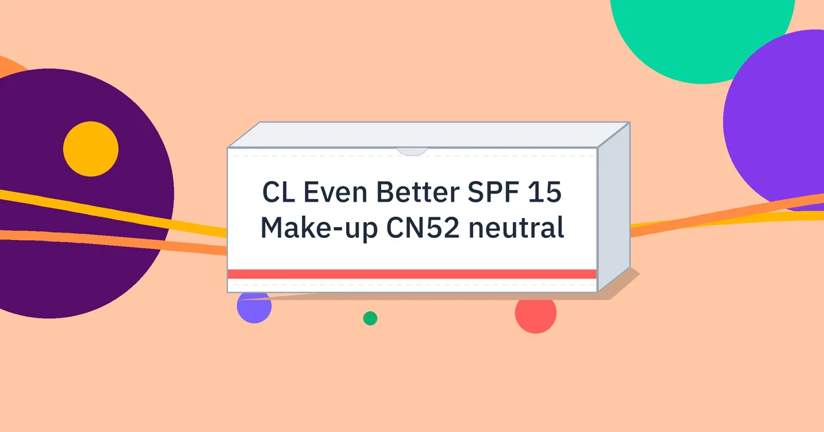 Symbolbild: Packung mit der Aufschrift CL Even Better SPF 15 Make-up CN52 neutral (PZN 20031698) – Verfügbarkeit und Bezug in Apotheken in Frankfurt am Main