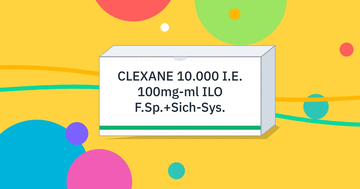 Symbolbild: Packung mit der Aufschrift CLEXANE 10.000 I.E. 100mg-ml ILO F.Sp.+Sich-Sys. (PZN 11331510) – Verfügbarkeit und Bezug in Apotheken in Frankfurt am Main