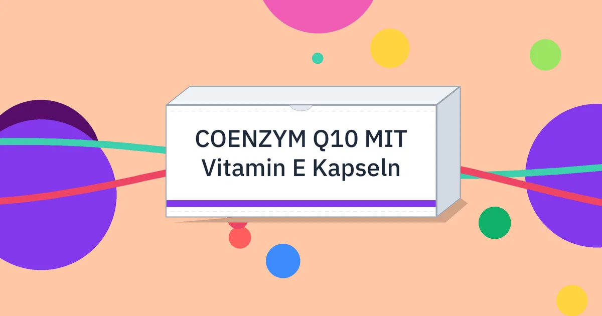 Symbolbild: Packung mit der Aufschrift COENZYM Q10 MIT Vitamin E Kapseln (PZN 04635333) – Verfügbarkeit und Bezug in Apotheken in Frankfurt am Main