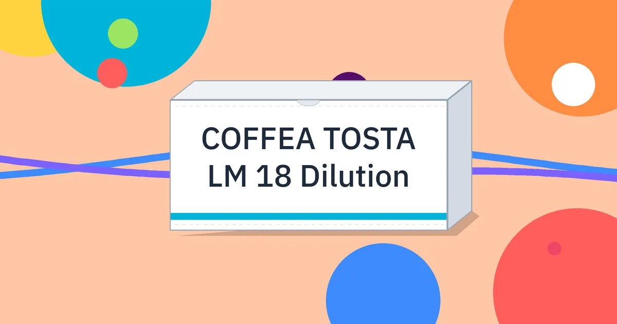 Symbolbild: Packung mit der Aufschrift COFFEA TOSTA LM 18 Dilution (PZN 12831373) – Verfügbarkeit und Bezug in Apotheken in Frankfurt am Main