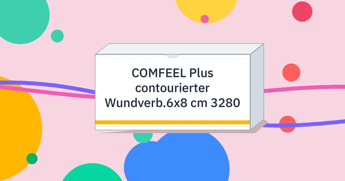 Symbolbild: Packung mit der Aufschrift COMFEEL Plus contourierter Wundverb.6x8 cm 3280 (PZN 10284010) – Verfügbarkeit und Bezug in Apotheken in Frankfurt am Main