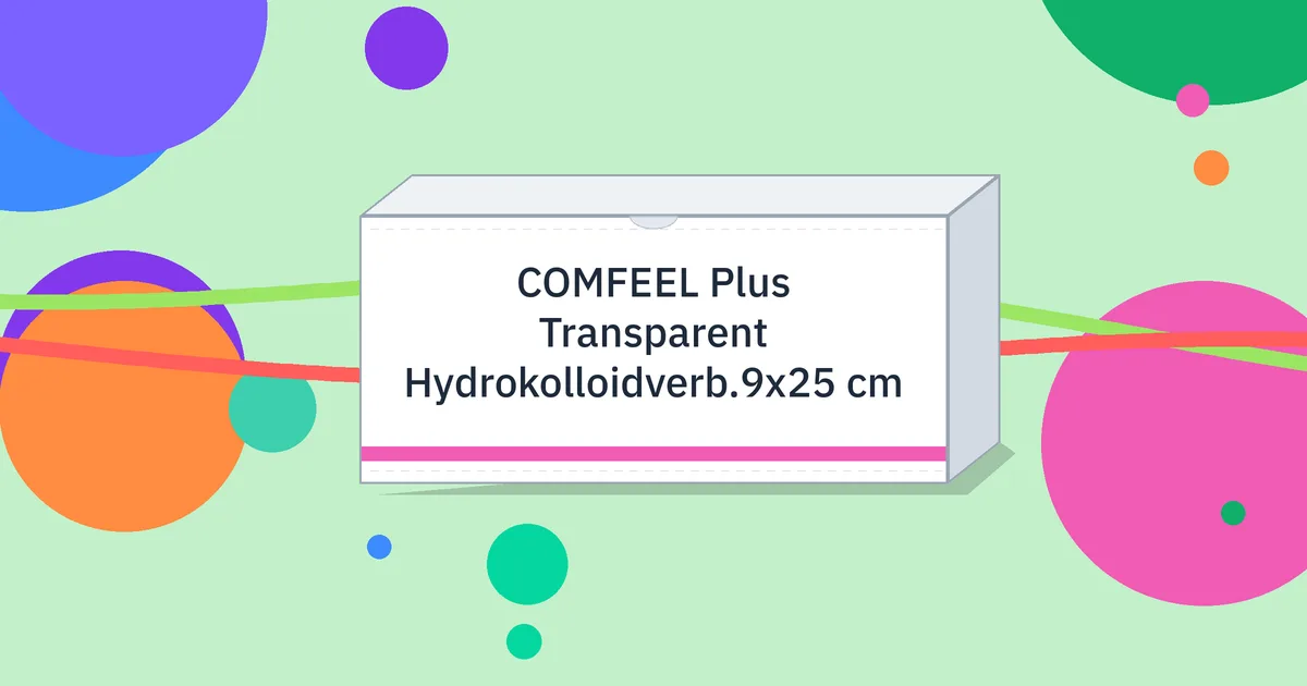 Symbolbild: Packung mit der Aufschrift COMFEEL Plus Transparent Hydrokolloidverb.9x25 cm (PZN 19521322) – Verfügbarkeit und Bezug in Apotheken in Frankfurt am Main