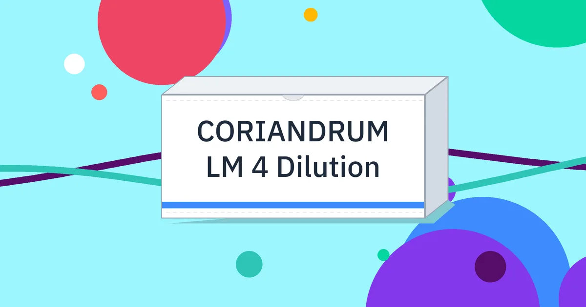 Symbolbild: Packung mit der Aufschrift CORIANDRUM LM 4 Dilution (PZN 12834348) – Verfügbarkeit und Bezug in Apotheken in Frankfurt am Main
