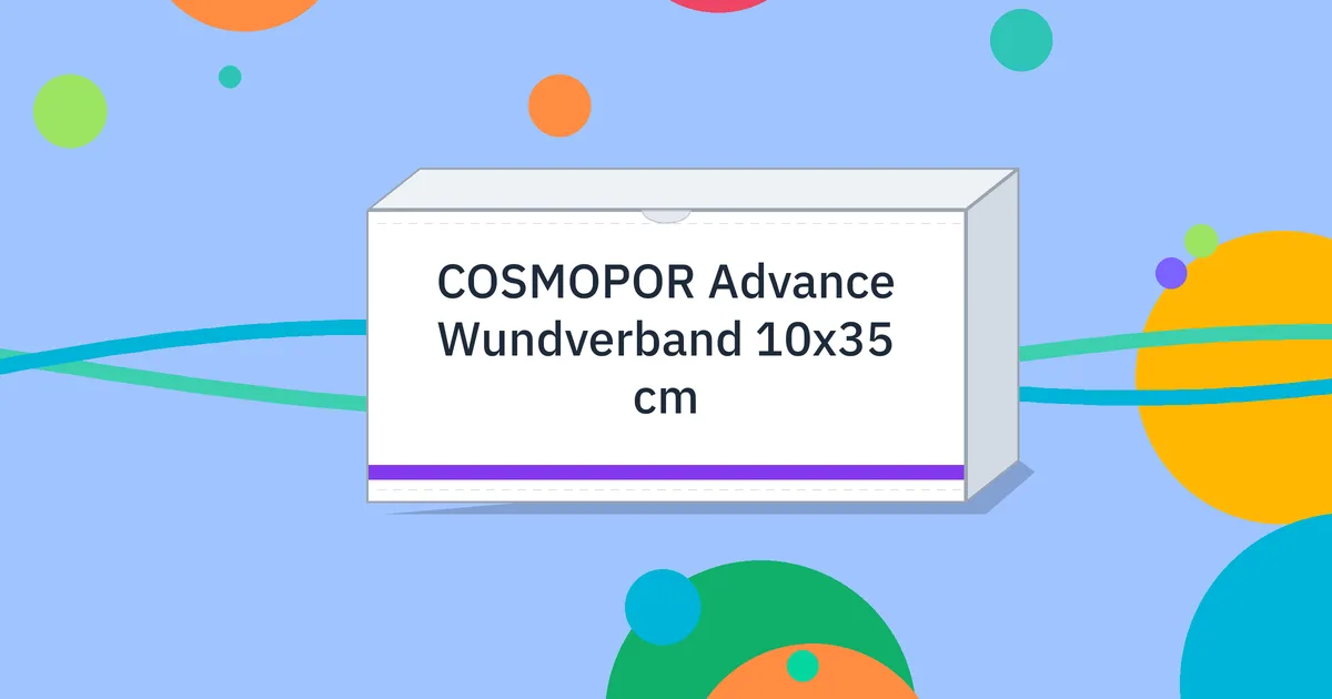 Symbolbild: Packung mit der Aufschrift COSMOPOR Advance Wundverband 10x35 cm (PZN 18799558) – Verfügbarkeit und Bezug in Apotheken in Frankfurt am Main