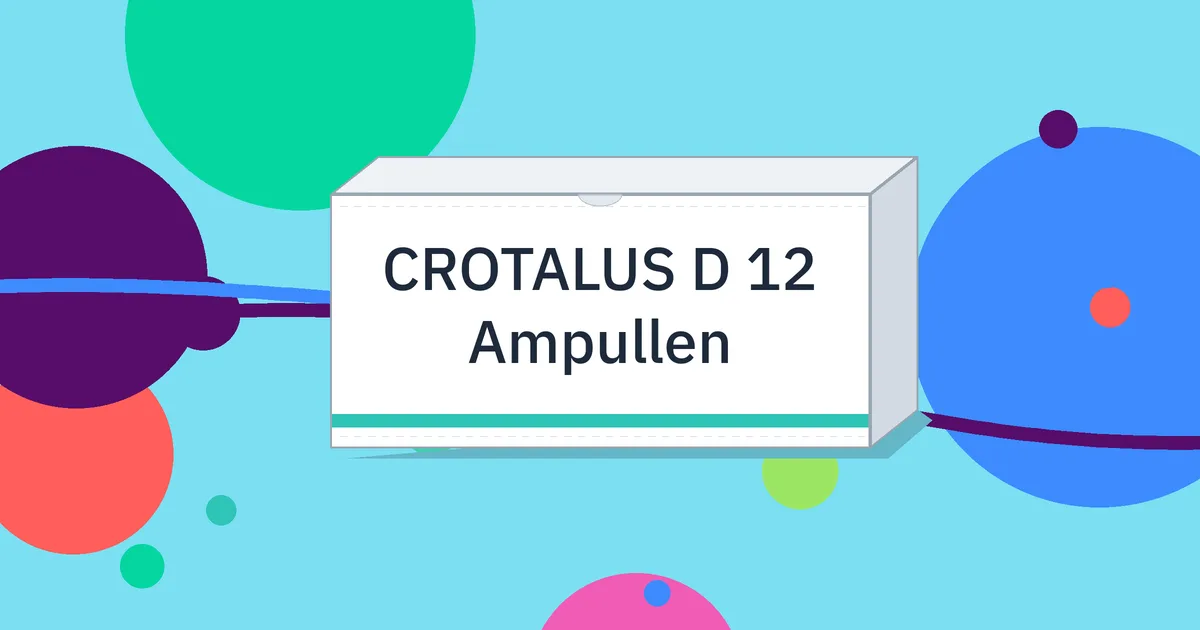 Symbolbild: Packung mit der Aufschrift CROTALUS D 12 Ampullen (PZN 11705488) – Verfügbarkeit und Bezug in Apotheken in Frankfurt am Main