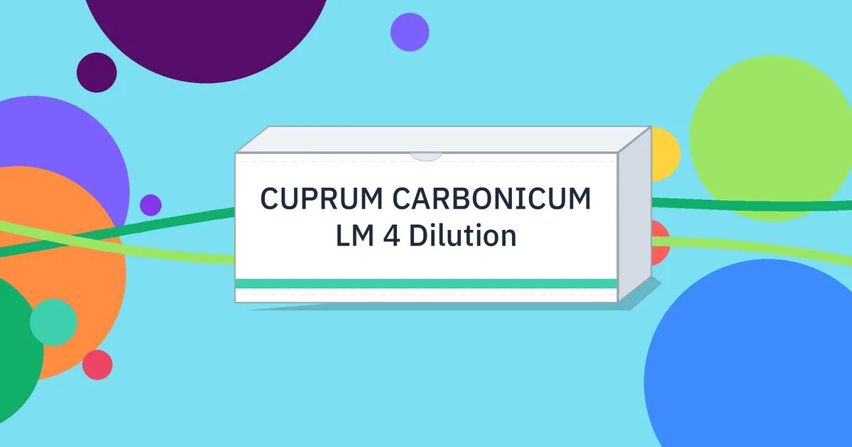 Symbolbild: Packung mit der Aufschrift CUPRUM CARBONICUM LM 4 Dilution (PZN 17853209) – Verfügbarkeit und Bezug in Apotheken in Frankfurt am Main
