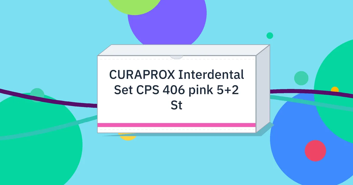 Symbolbild: Packung mit der Aufschrift CURAPROX Interdental Set CPS 406 pink 5+2 St (PZN 19490202) – Verfügbarkeit und Bezug in Apotheken in Frankfurt am Main
