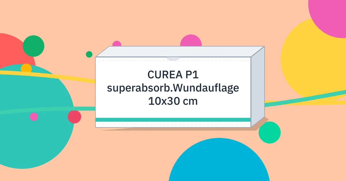 Symbolbild: Packung mit der Aufschrift CUREA P1 superabsorb.Wundauflage 10x30 cm (PZN 16005519) – Verfügbarkeit und Bezug in Apotheken in Frankfurt am Main