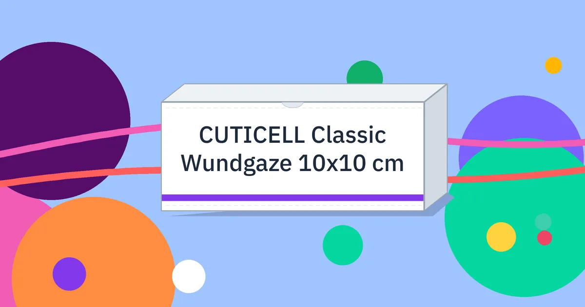 Symbolbild: Packung mit der Aufschrift CUTICELL Classic Wundgaze 10x10 cm (PZN 19871335) – Verfügbarkeit und Bezug in Apotheken in Frankfurt am Main